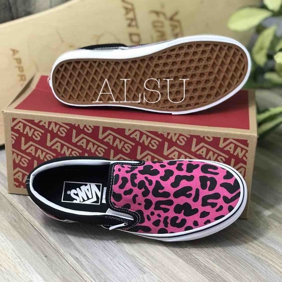 Vans | Shoes | Nwt Vans Classic Slip On Leopard Pink W Authentic | Poshmark